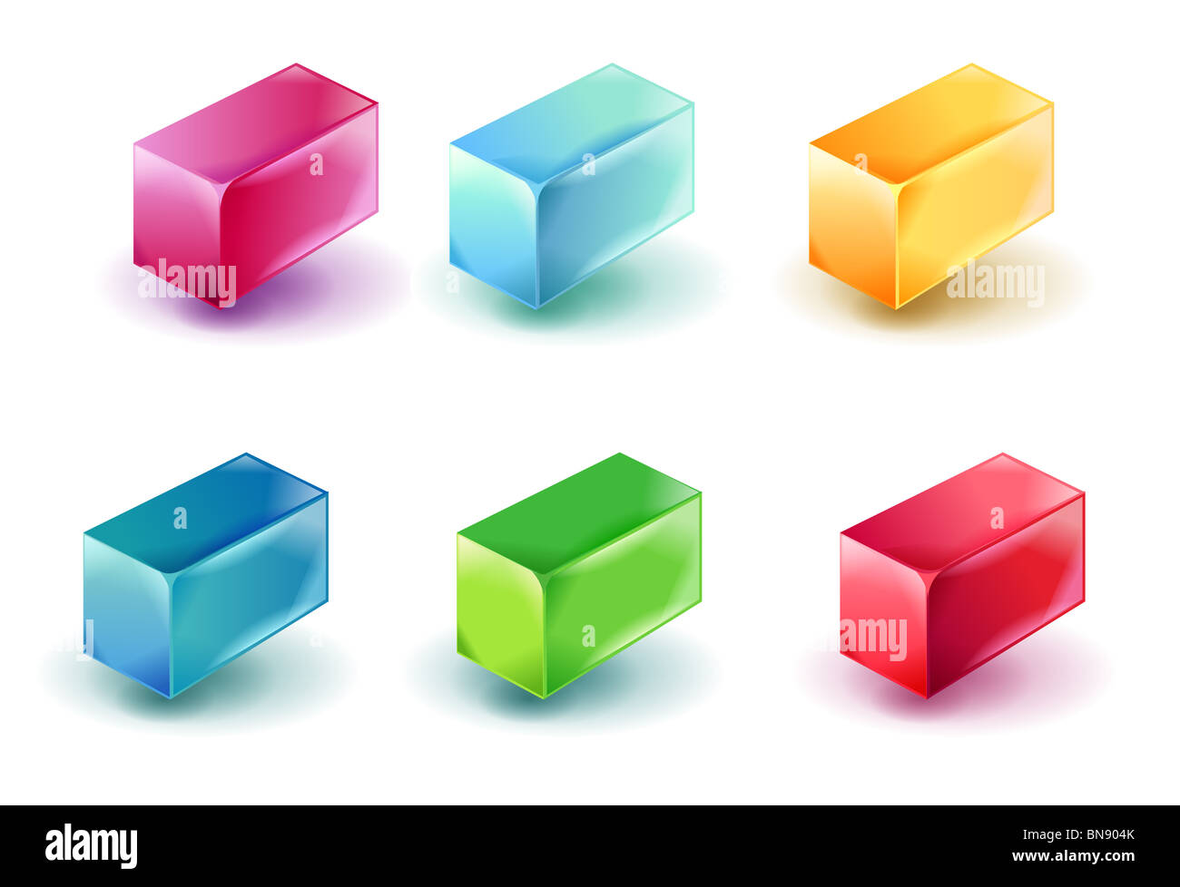3d color cube on the white background Stock Photo - Alamy