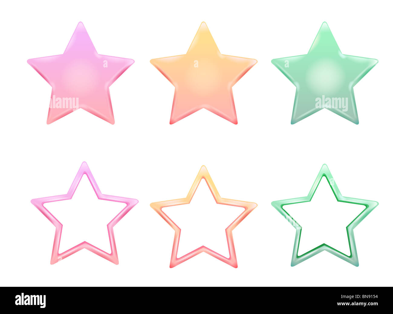 illustration drawing of six color star Stock Photo - Alamy