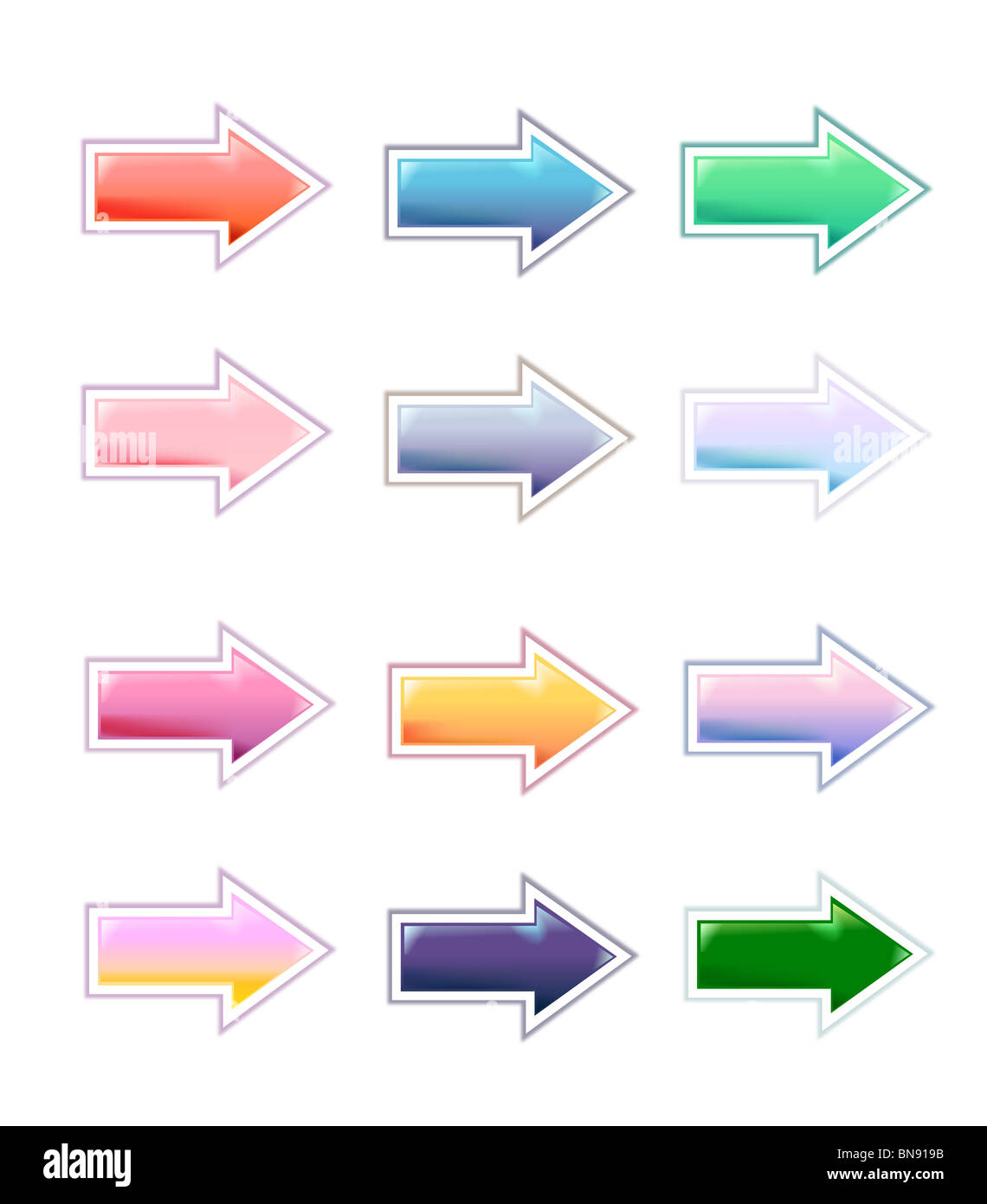 a group of arrows ,point to the right Stock Photo - Alamy