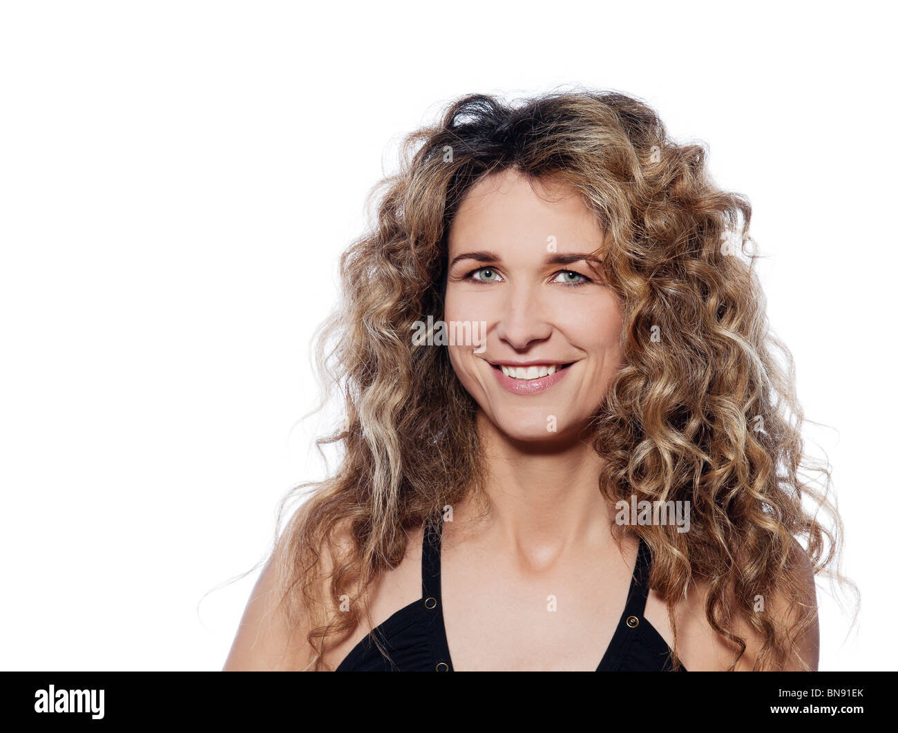 Mature woman white background caucasian smiling Cut Out Stock Images ...