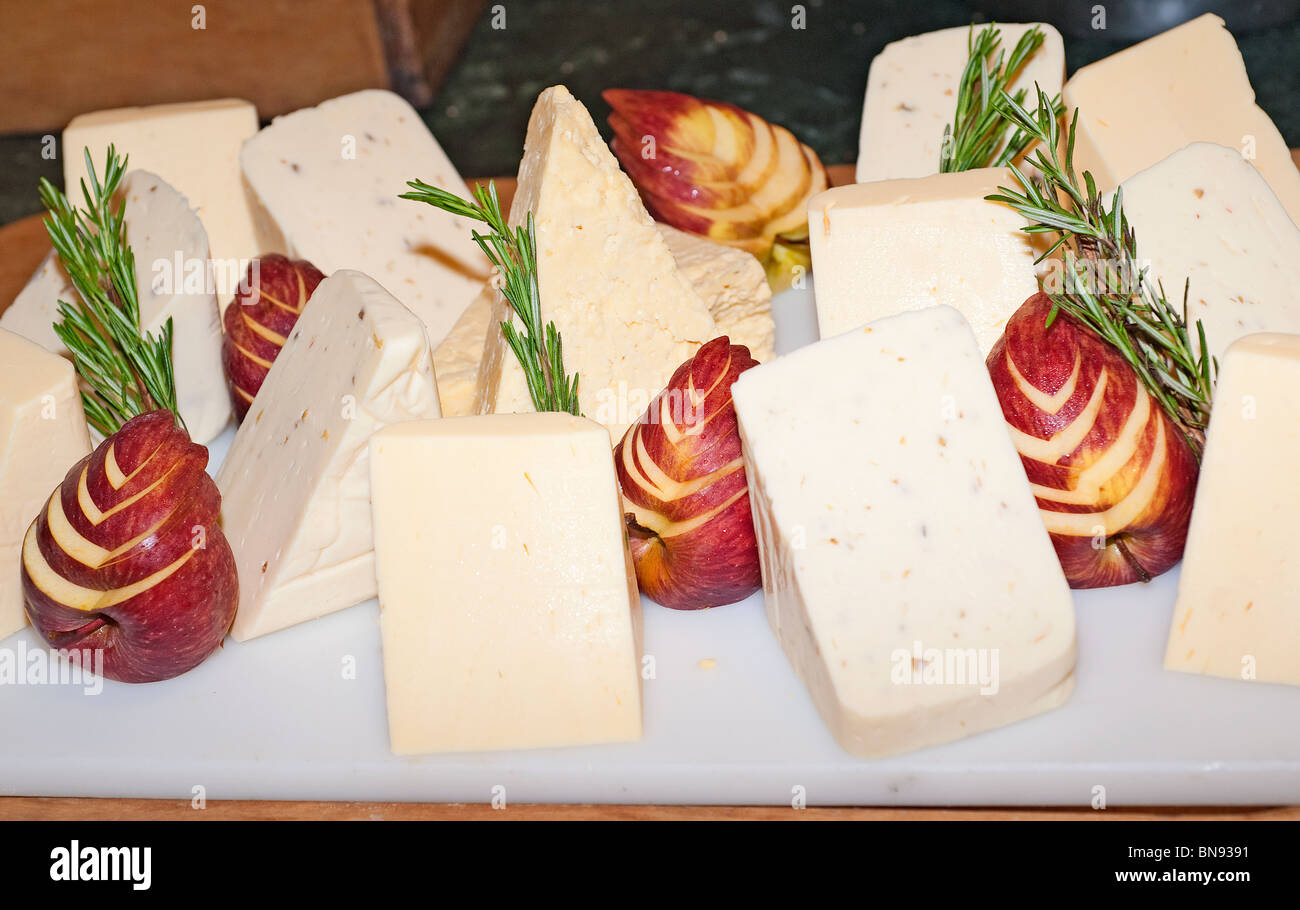 Cheese selection on a tray at a buffet bar Stock Photo - Alamy