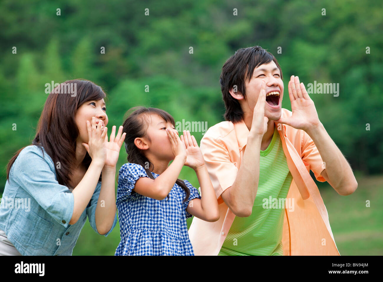 Child shouting cupped hands hi-res stock photography and images - Alamy