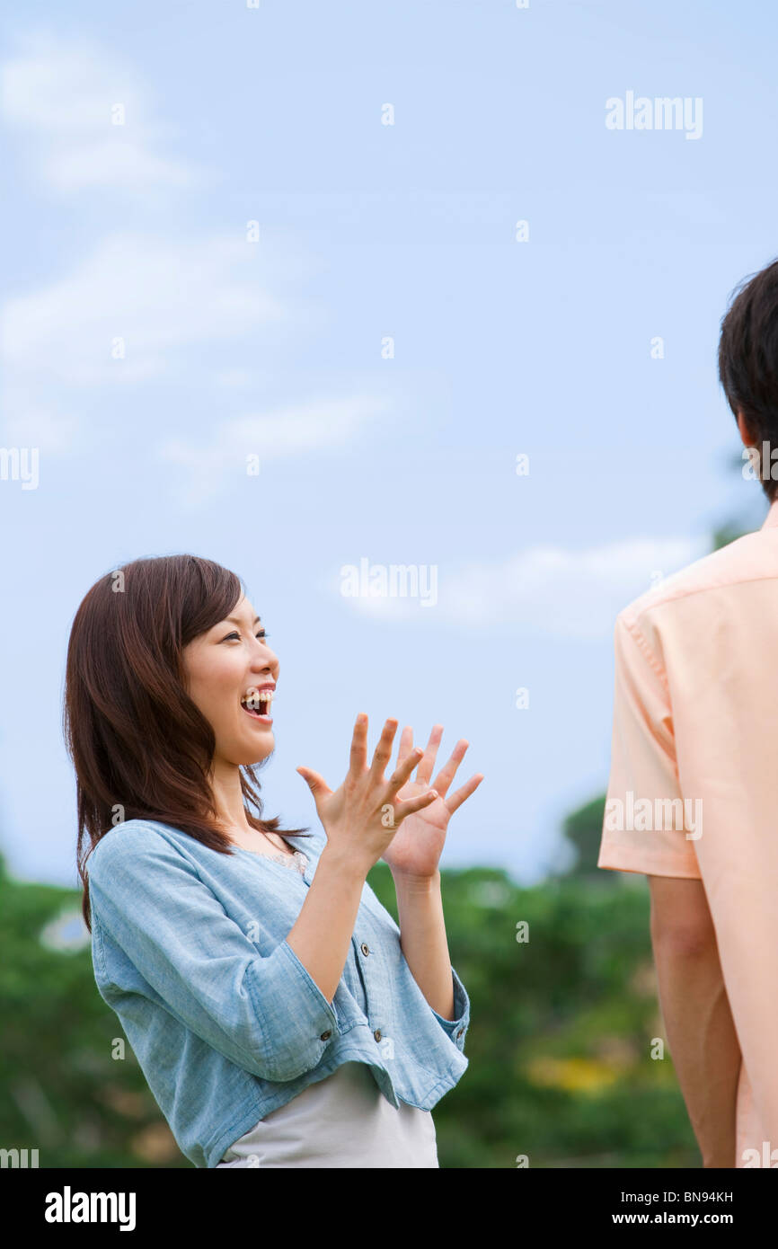 Japanese woman clapping hands hi-res stock photography and images - Alamy