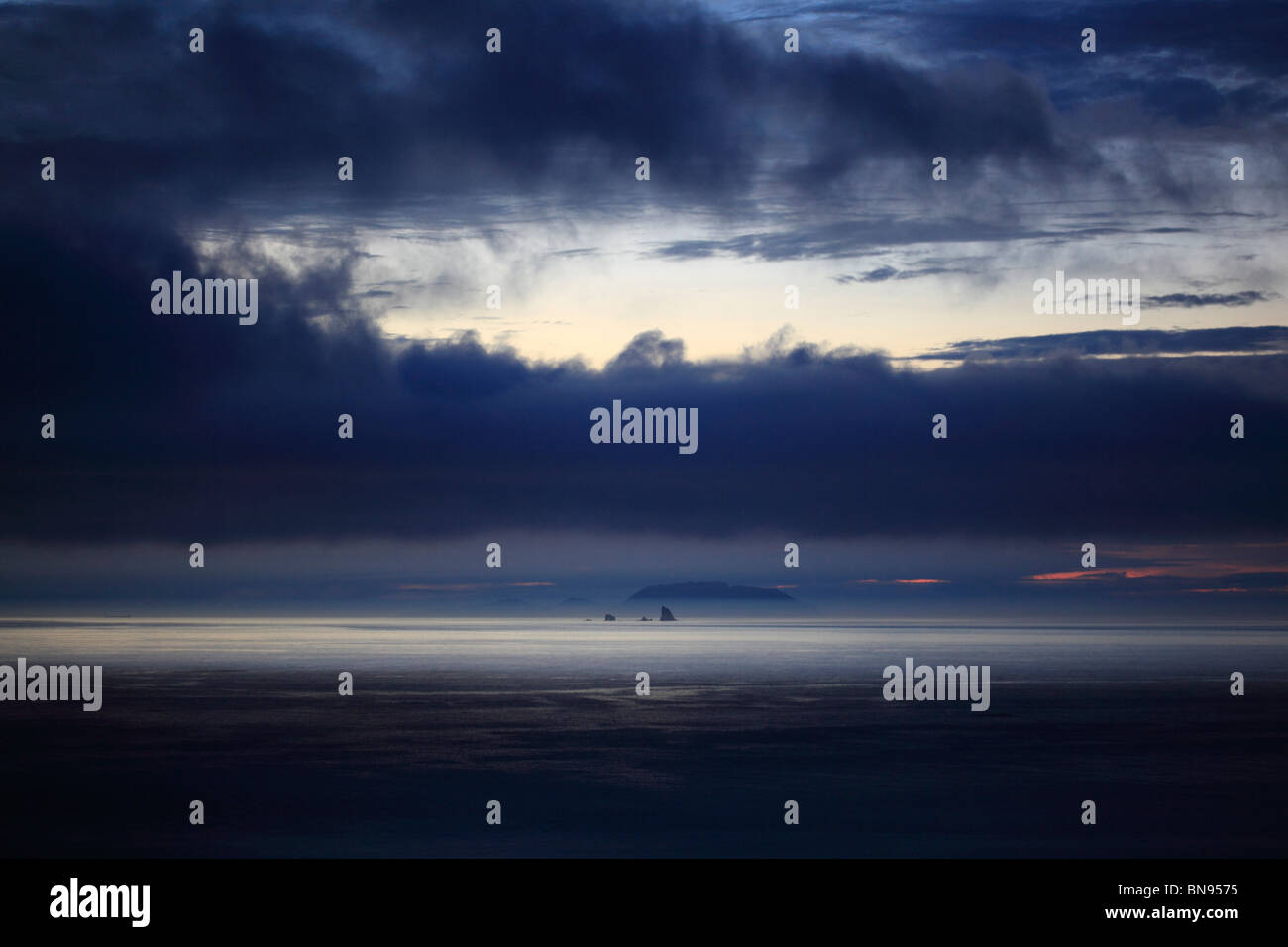 View of storm clouds from Mikurajima, Tokyo Prefecture, Japan Stock ...