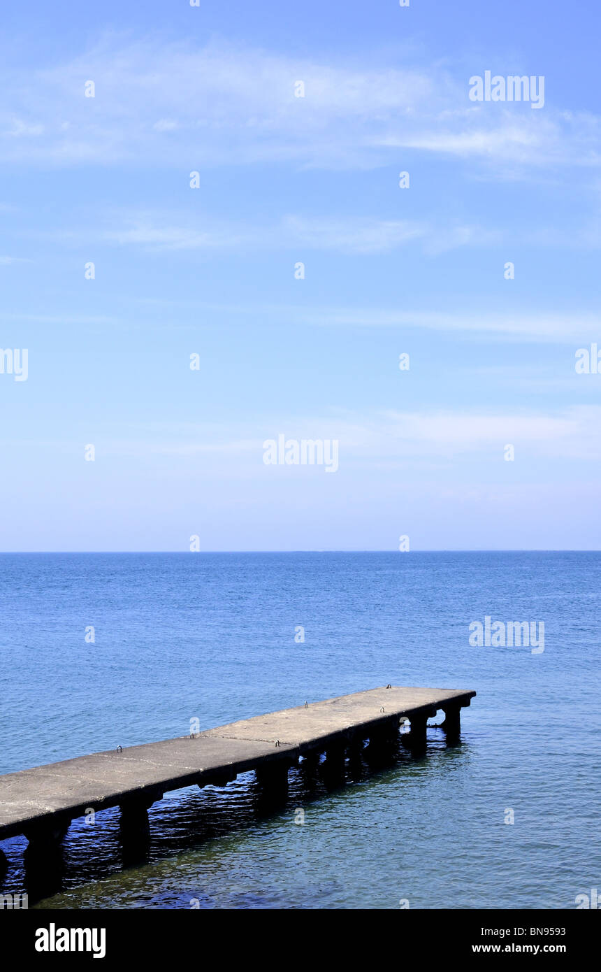A pier and the sea, Yokosuka, Kanagawa Prefecture, Japan Stock Photo ...