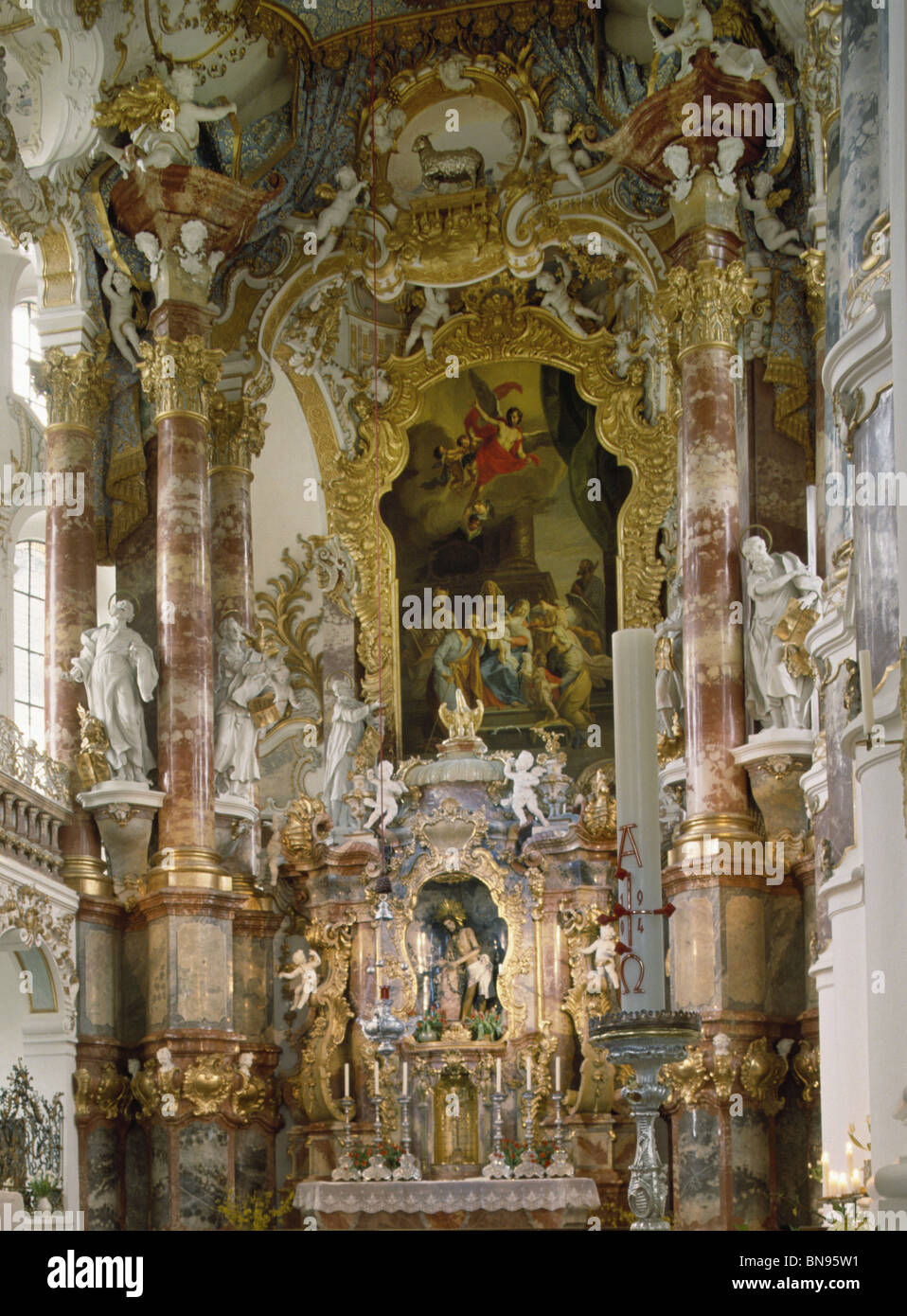 Wieskirche, Pilgrimage Church of Wies, Bavaria. Rococo church by ...