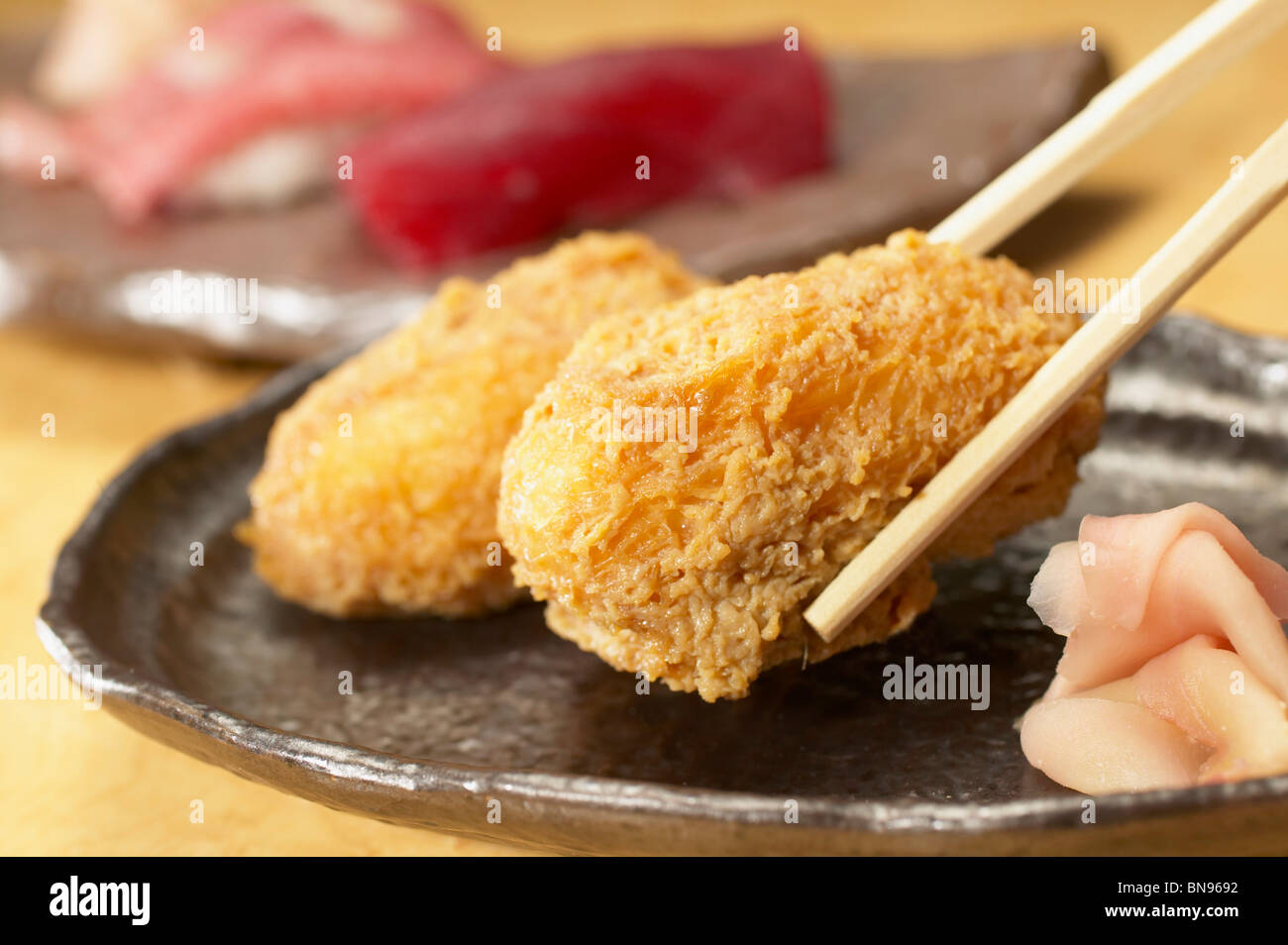 Deep fried sushi pockets Stock Photo - Alamy
