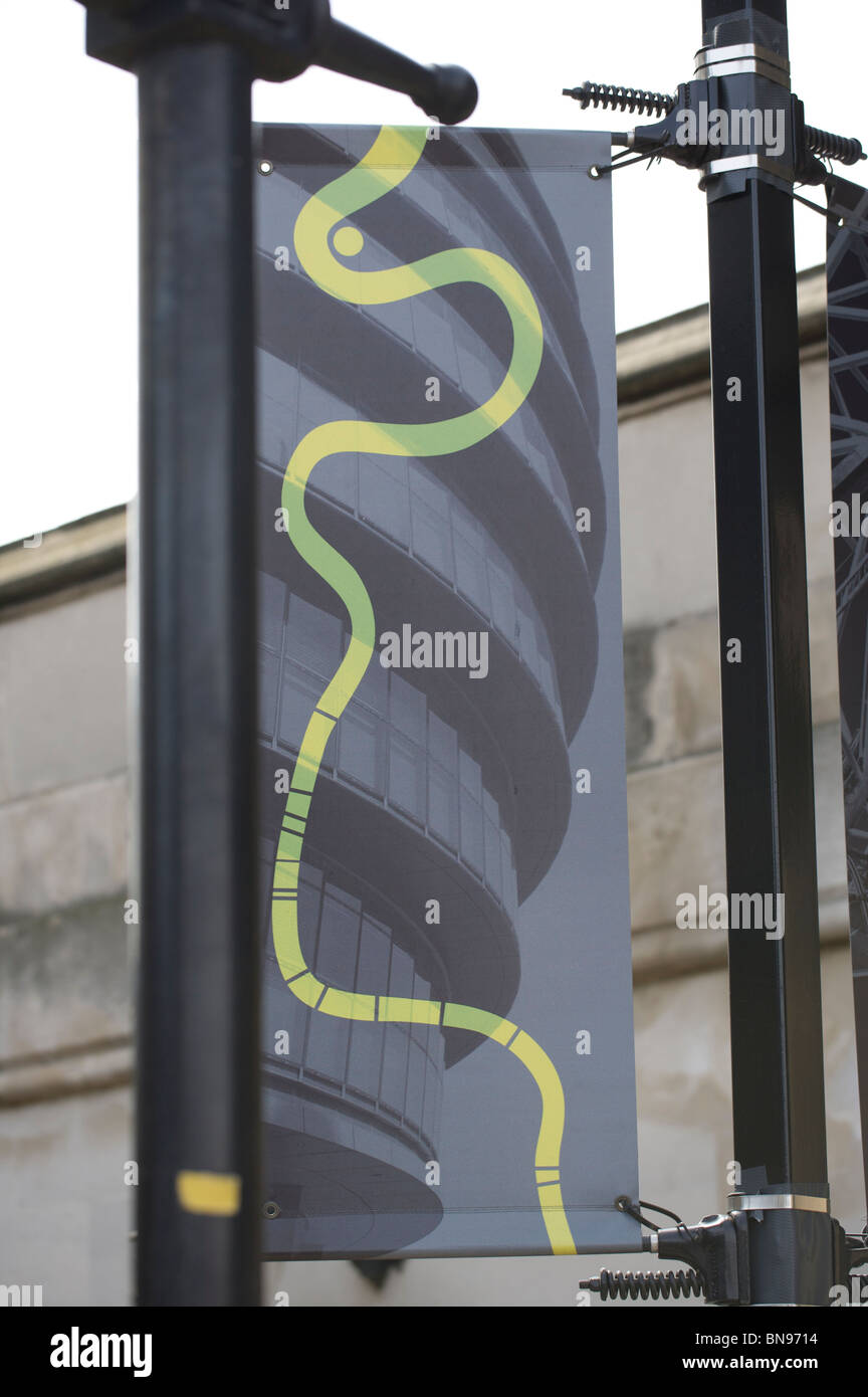 Thames Riverwalk banner Stock Photo - Alamy