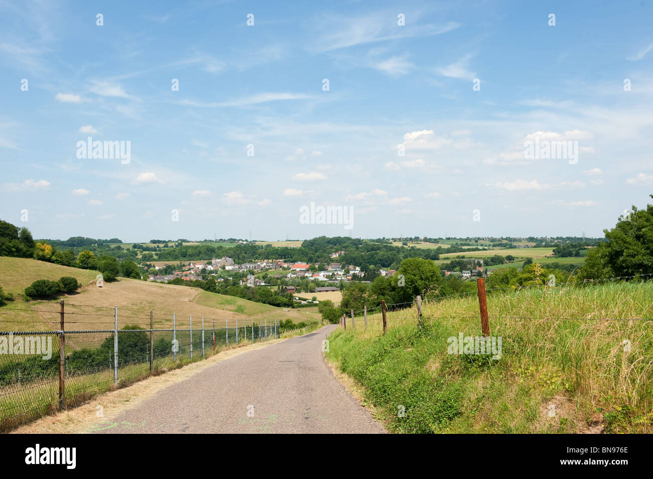 Dutch landscape with small village in province Limburg Stock Photo - Alamy