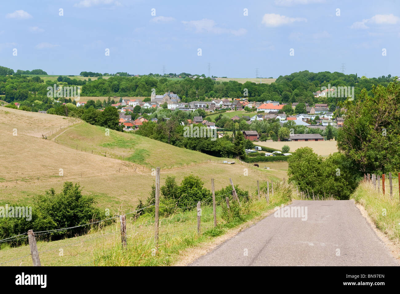 Dutch landscape with small village in province Limburg Stock Photo - Alamy