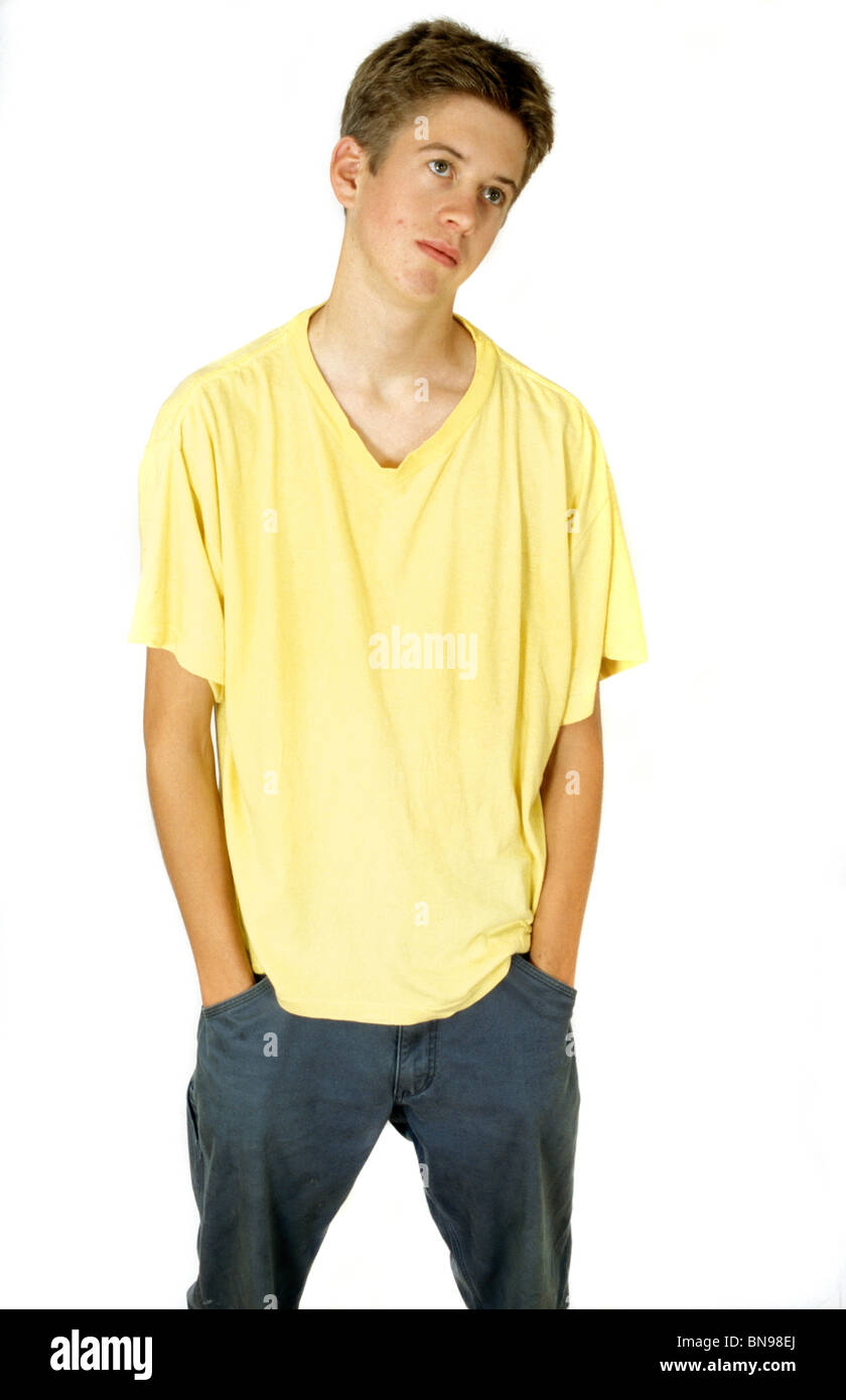 Thin teenage boy Stock Photo - Alamy