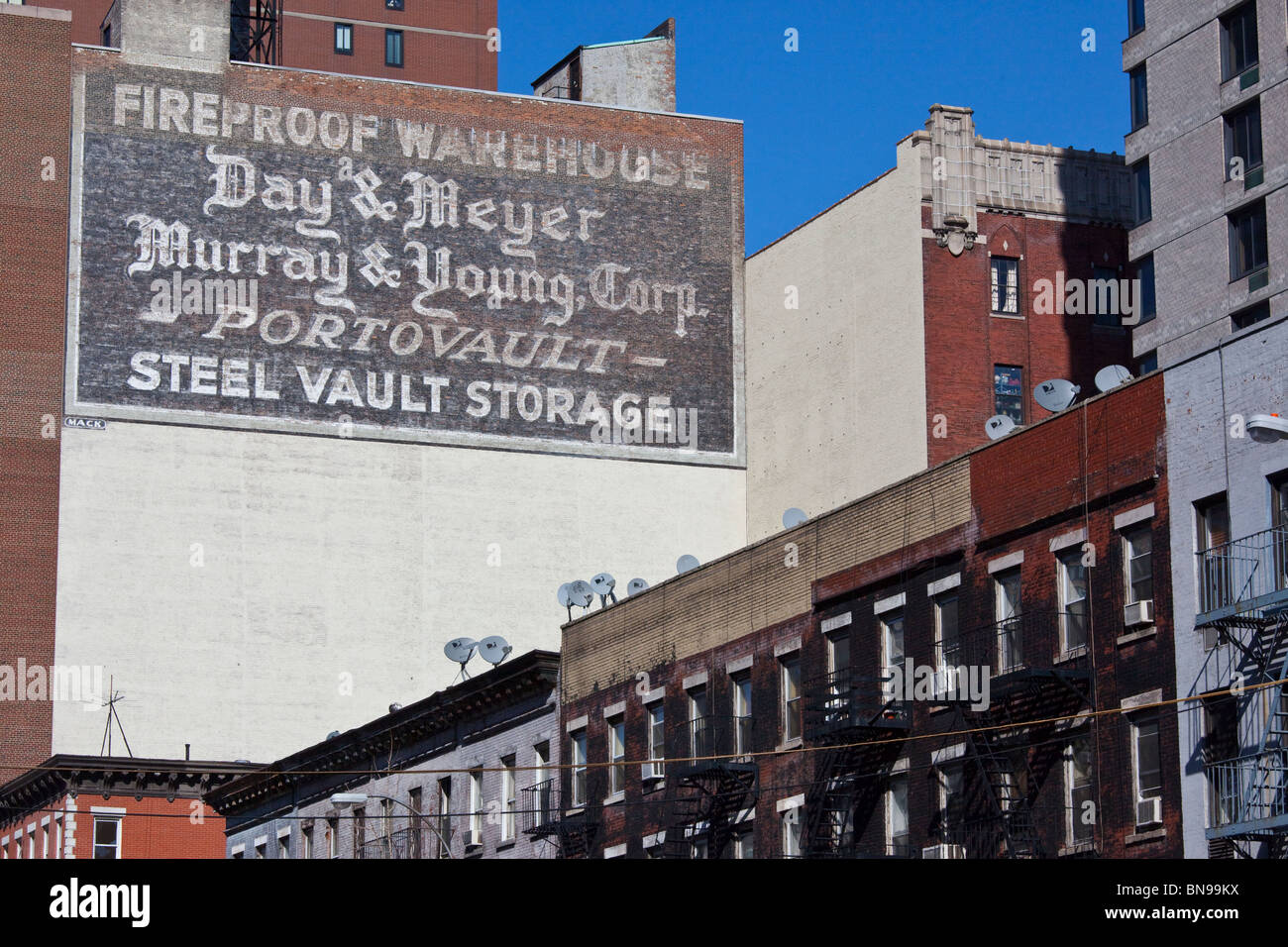 Faded billboard in the Upper East Side of Manhattan, New York Stock ...