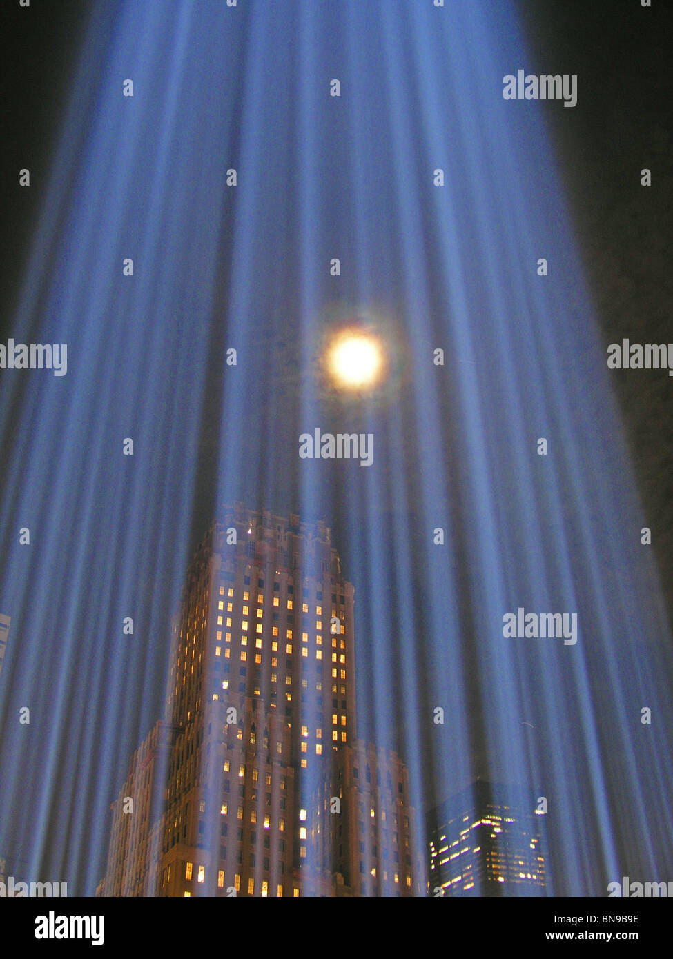 World Trade Center tribute in light Stock Photo - Alamy