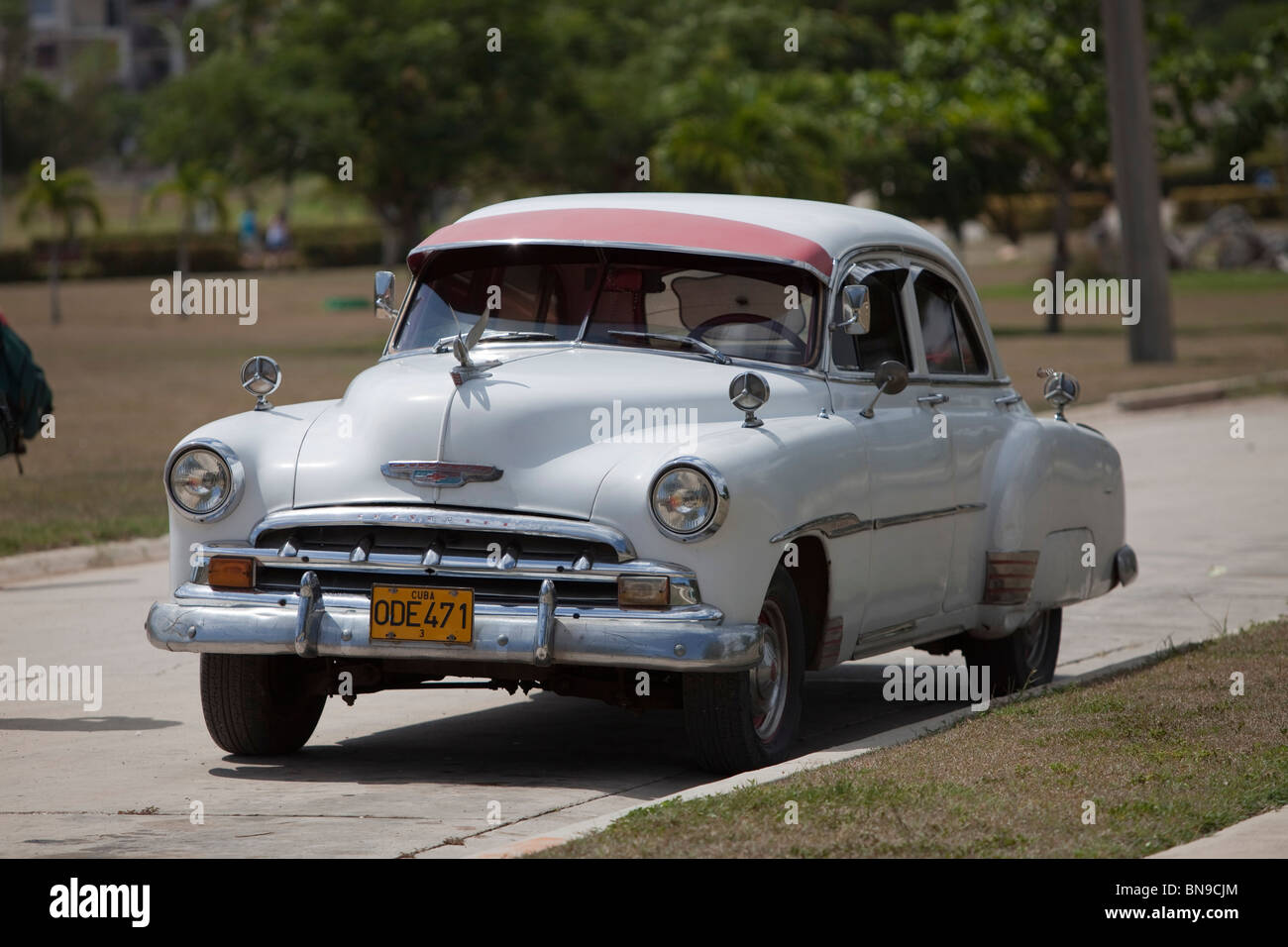 an old American chevy parked in cuba Stock Photo - Alamy