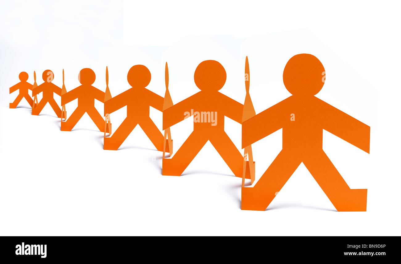 Chain of people holding hands Cut Out Stock Images & Pictures - Alamy