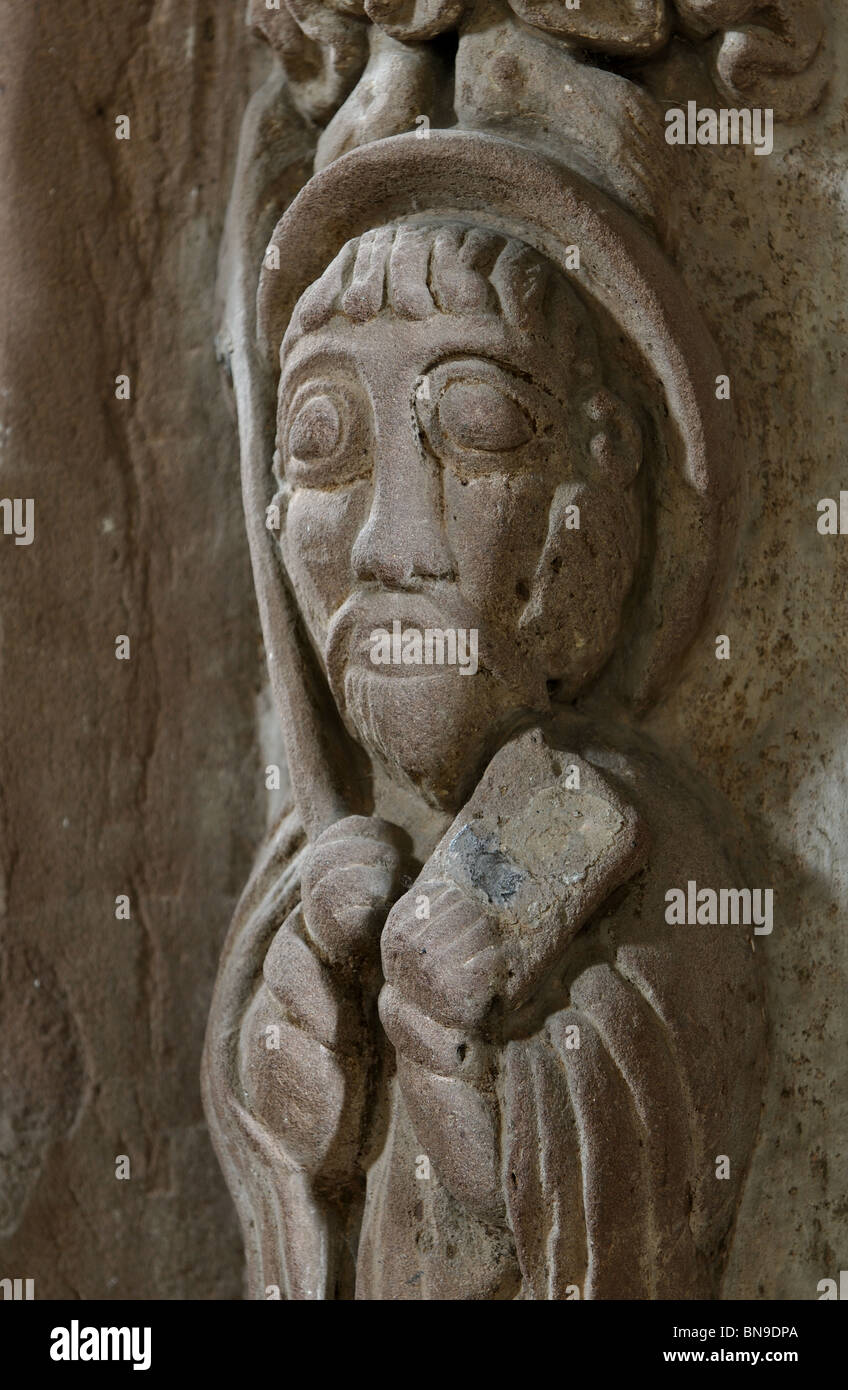 Stone carving inside St. Mary and St. David Church, Kilpeck ...