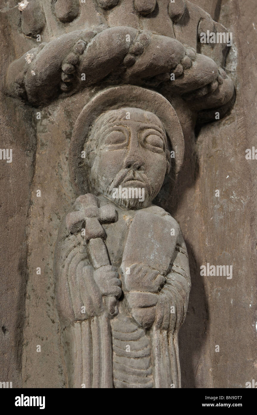 Stone carving inside St. Mary and St. David Church, Kilpeck ...