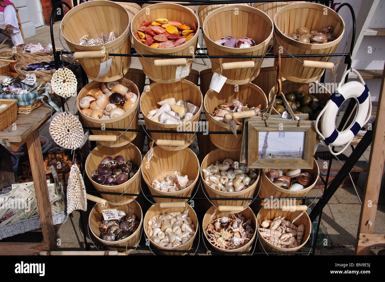 Seashells for sale on beachfront, Brighton, East Sussex, England ...