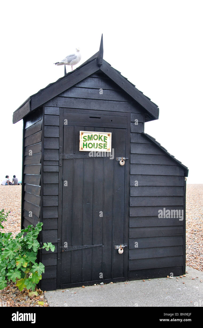 Smoke house on beachfront, Brighton, East Sussex, England, United ...