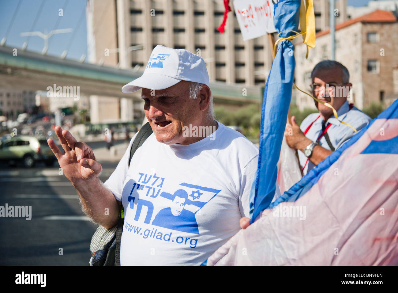 The march for Gilad Shalit's release, "March For His Life", arrives to ...