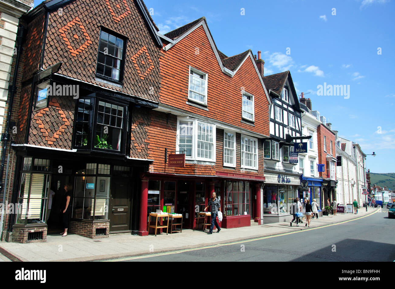 High Street, Lewes, East Sussex, England, United Kingdom Stock Photo ...