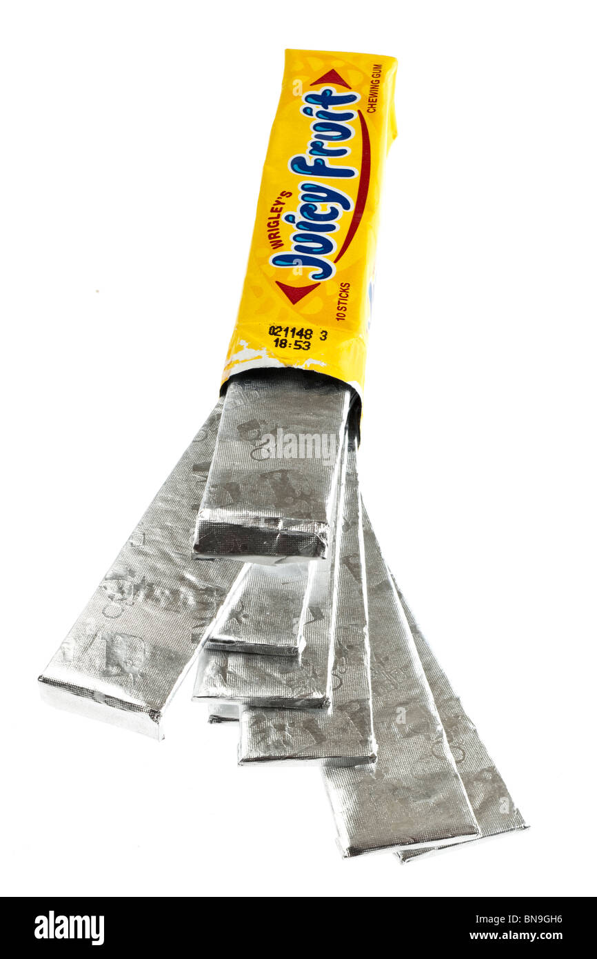 Packet of Wrigleys juicy fruit chewing gum Stock Photo - Alamy