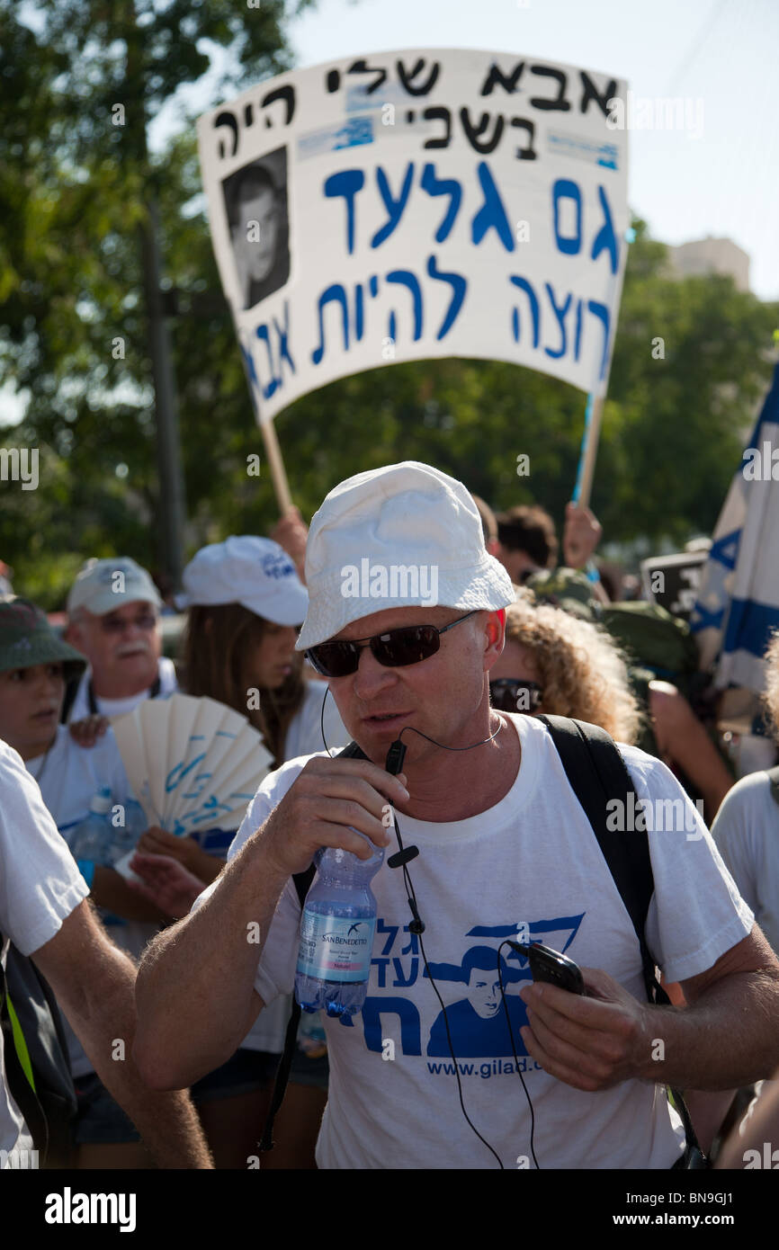 The march for Gilad Shalit's release, "March For His Life", arrives to ...
