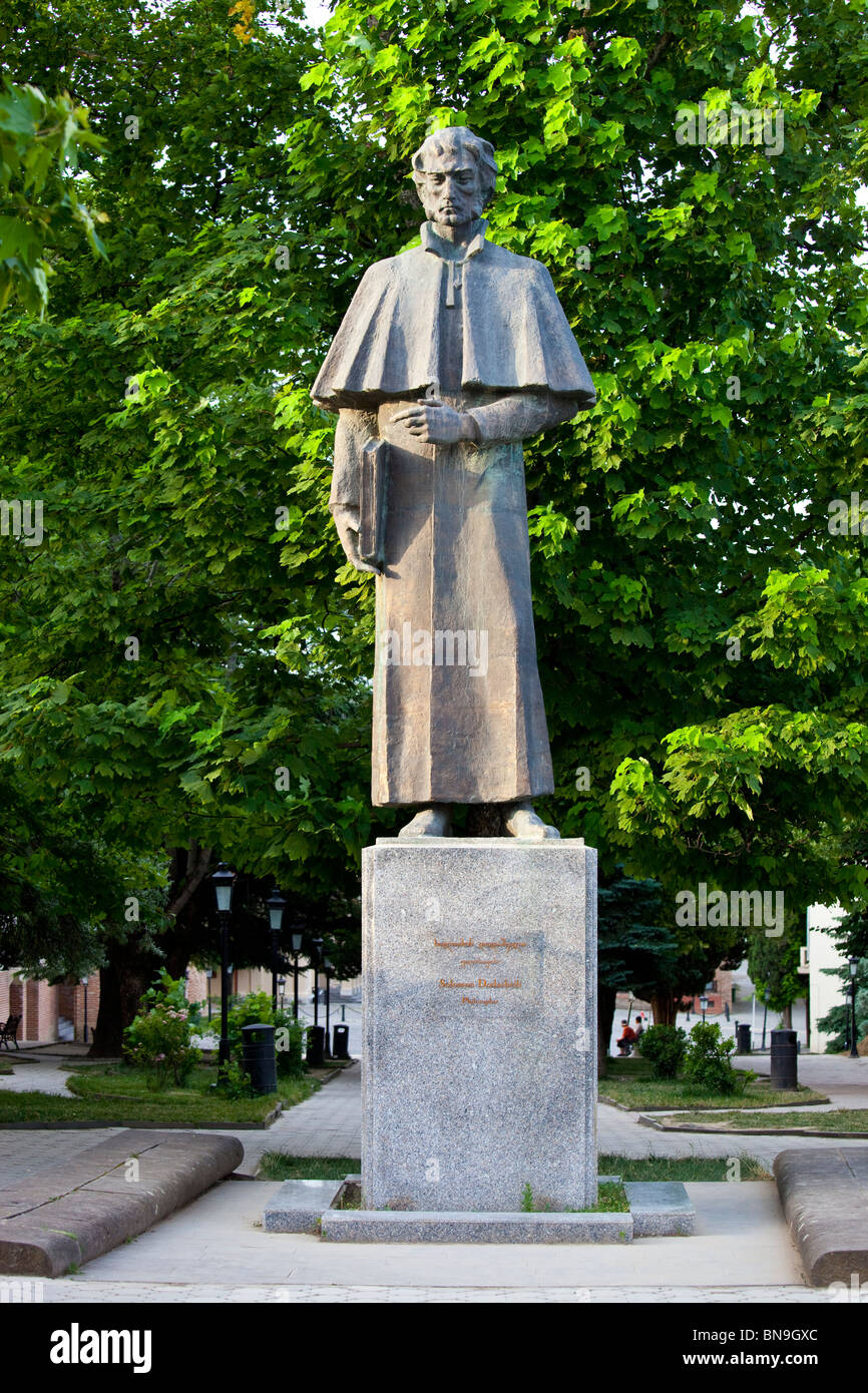 Statue of Solomon Dodashvili, Philosopher in Sighnaghi, Georgia Stock ...