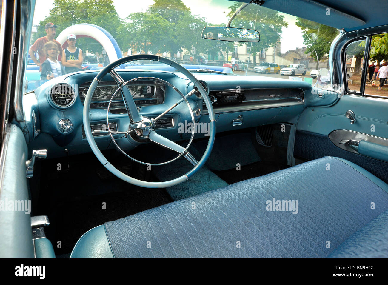 Classic car American Cadillac Eldorado interior dashboard on display at ...