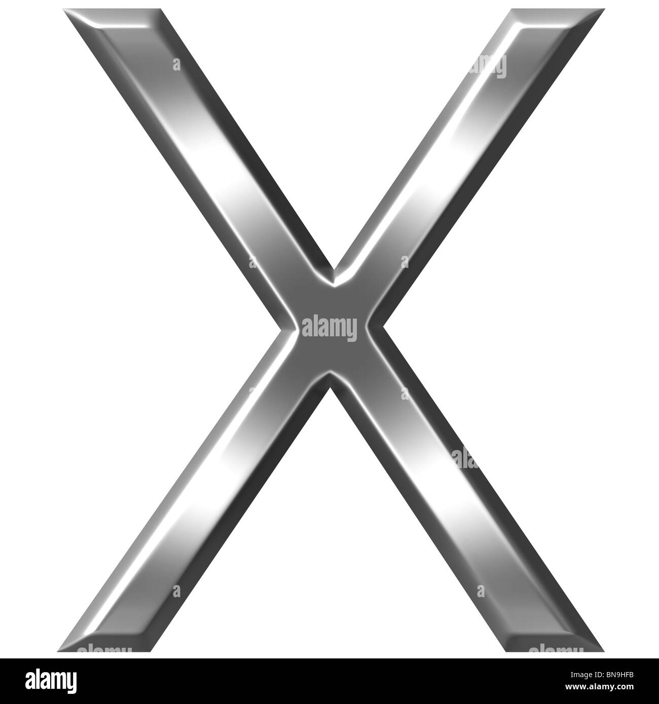 3d silver letter X Stock Photo - Alamy