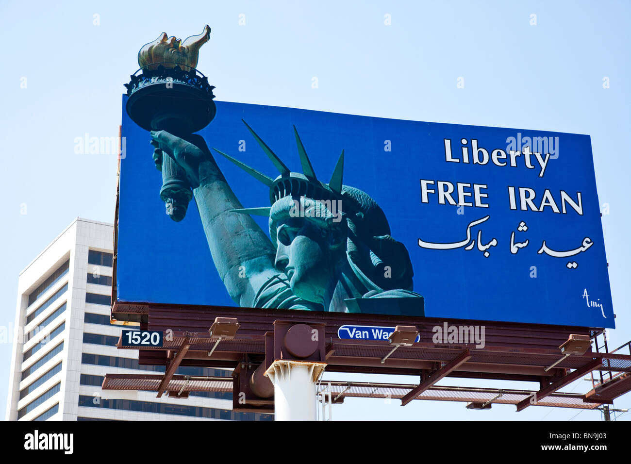 Liberty Free Iran billboard in Los Angeles, California Stock Photo - Alamy