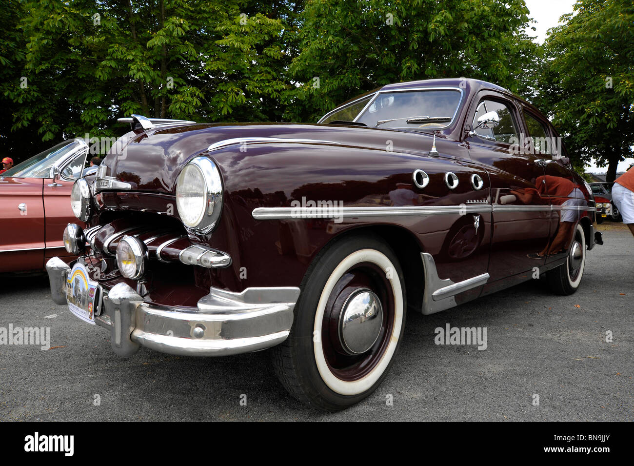 Old French classic car Ford Vedette V8 saloon on display at Bressuire ...