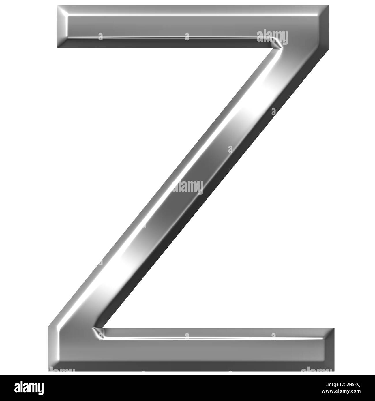 3d silver letter Z Stock Photo - Alamy