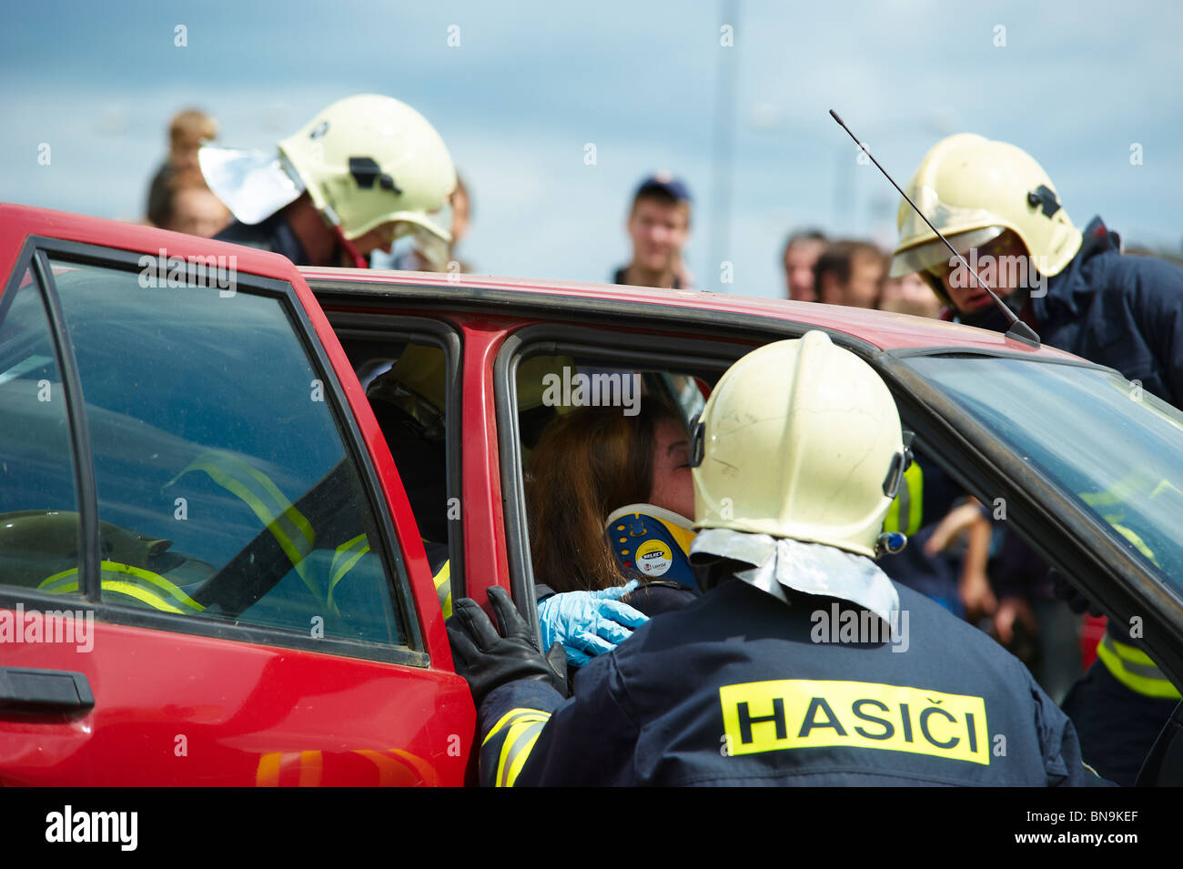 Czech firefighters training Stock Photo - Alamy
