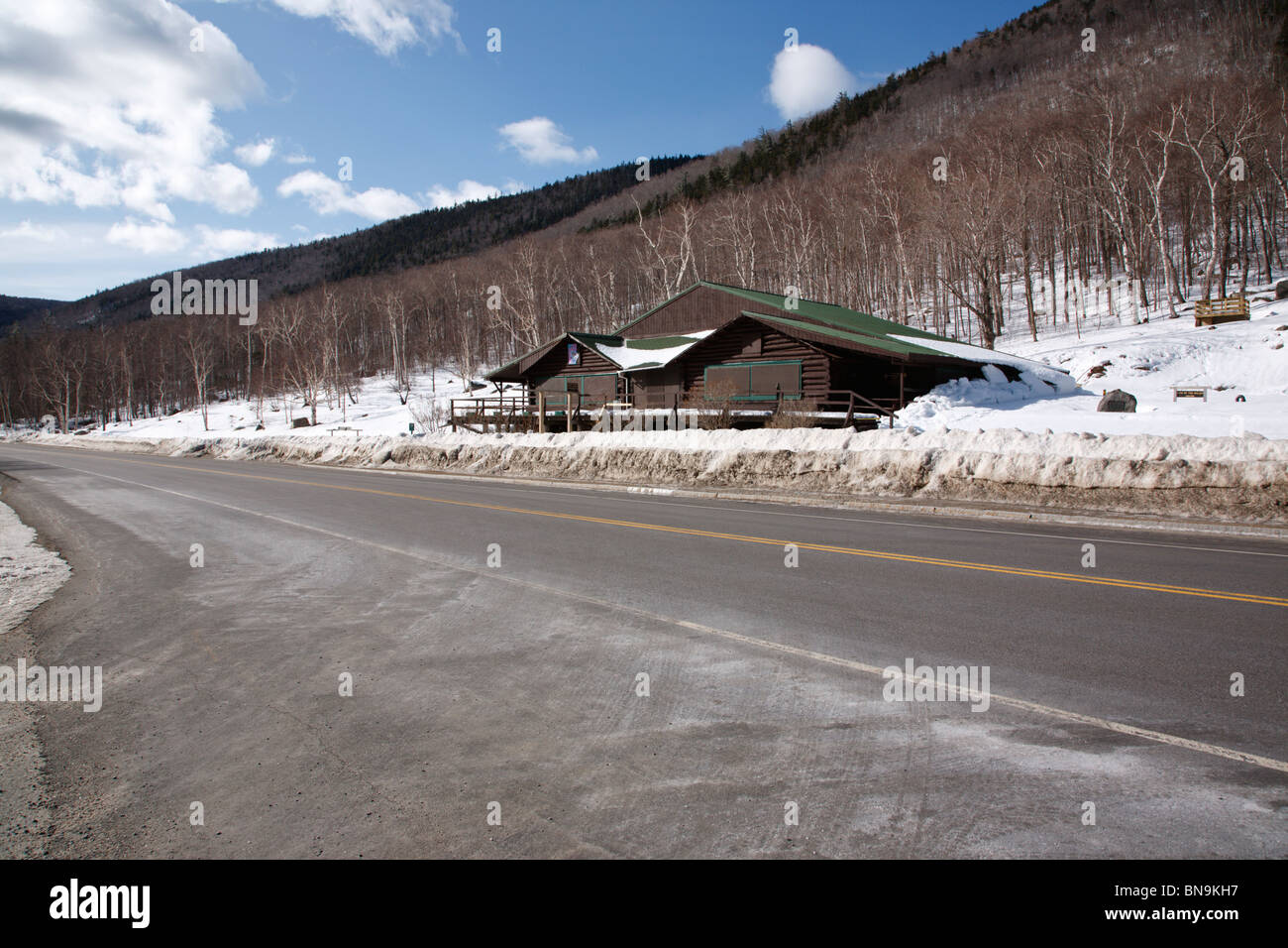 Crawford Notch State Park during the winter months. Located in the ...