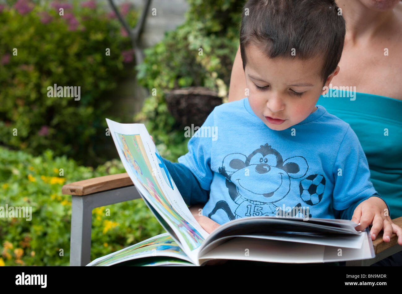 child reading a book Stock Photo - Alamy