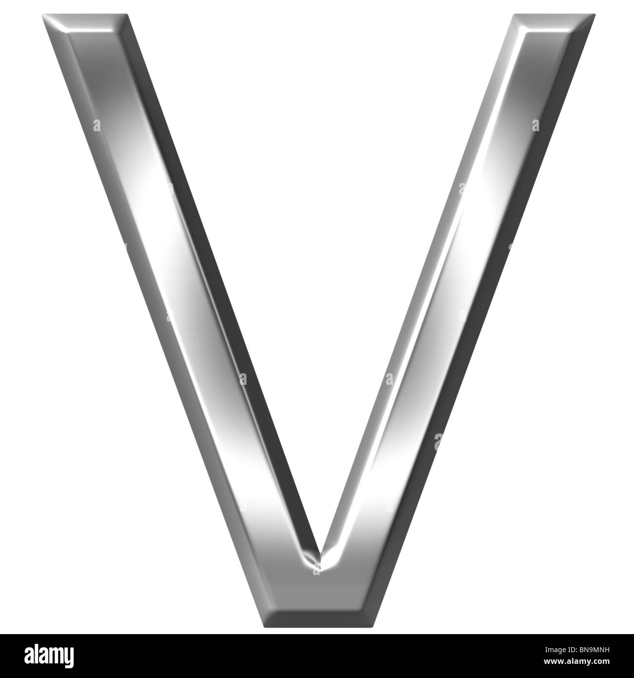 3d silver letter V Stock Photo - Alamy