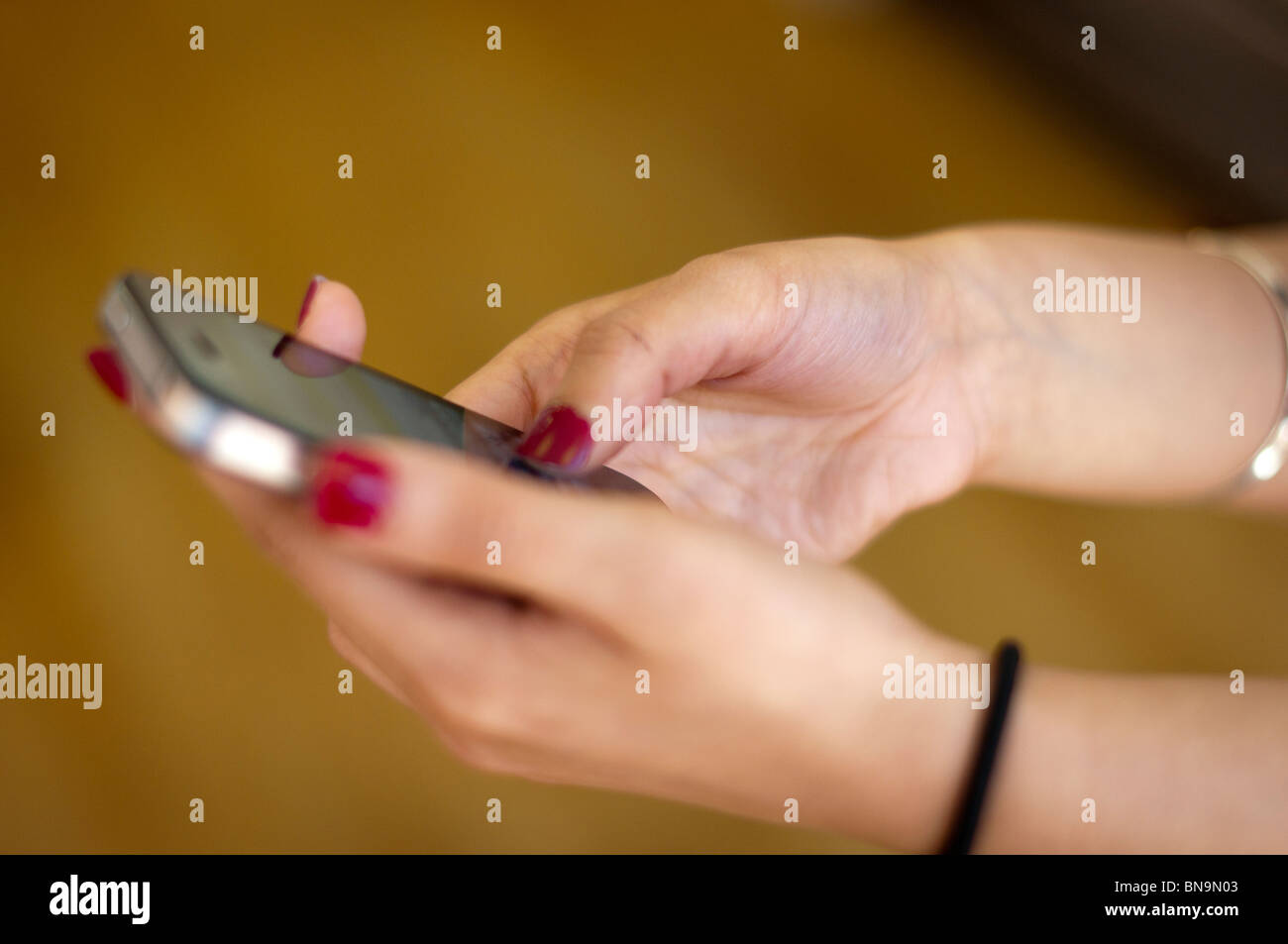 Person using new I phone 4 smart mobile phone from apple Stock Photo ...