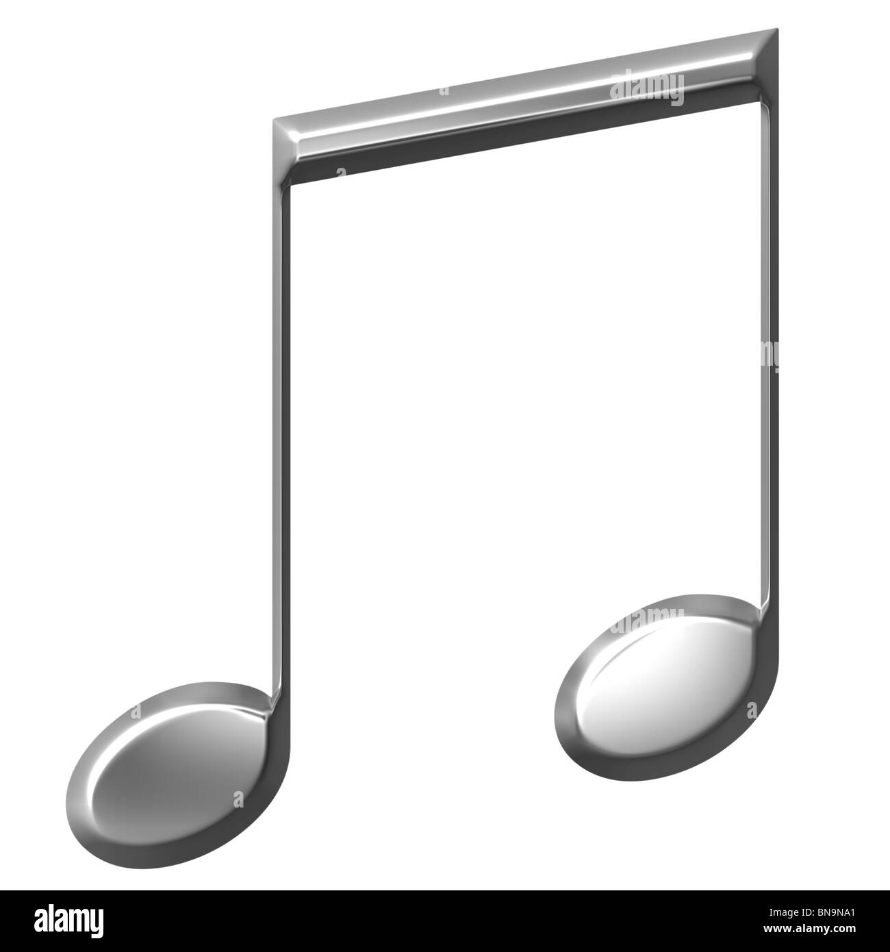 3d silver Quarter Note Stock Photo - Alamy