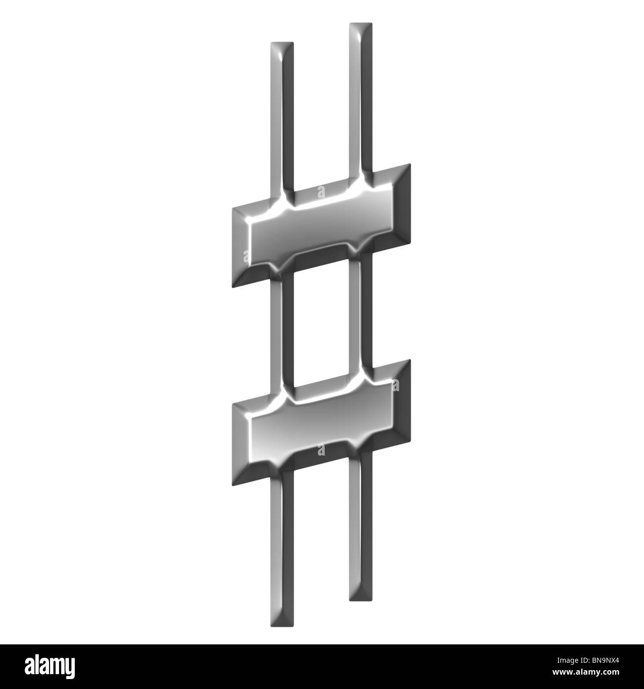 3d silver Sharp Symbol Stock Photo - Alamy