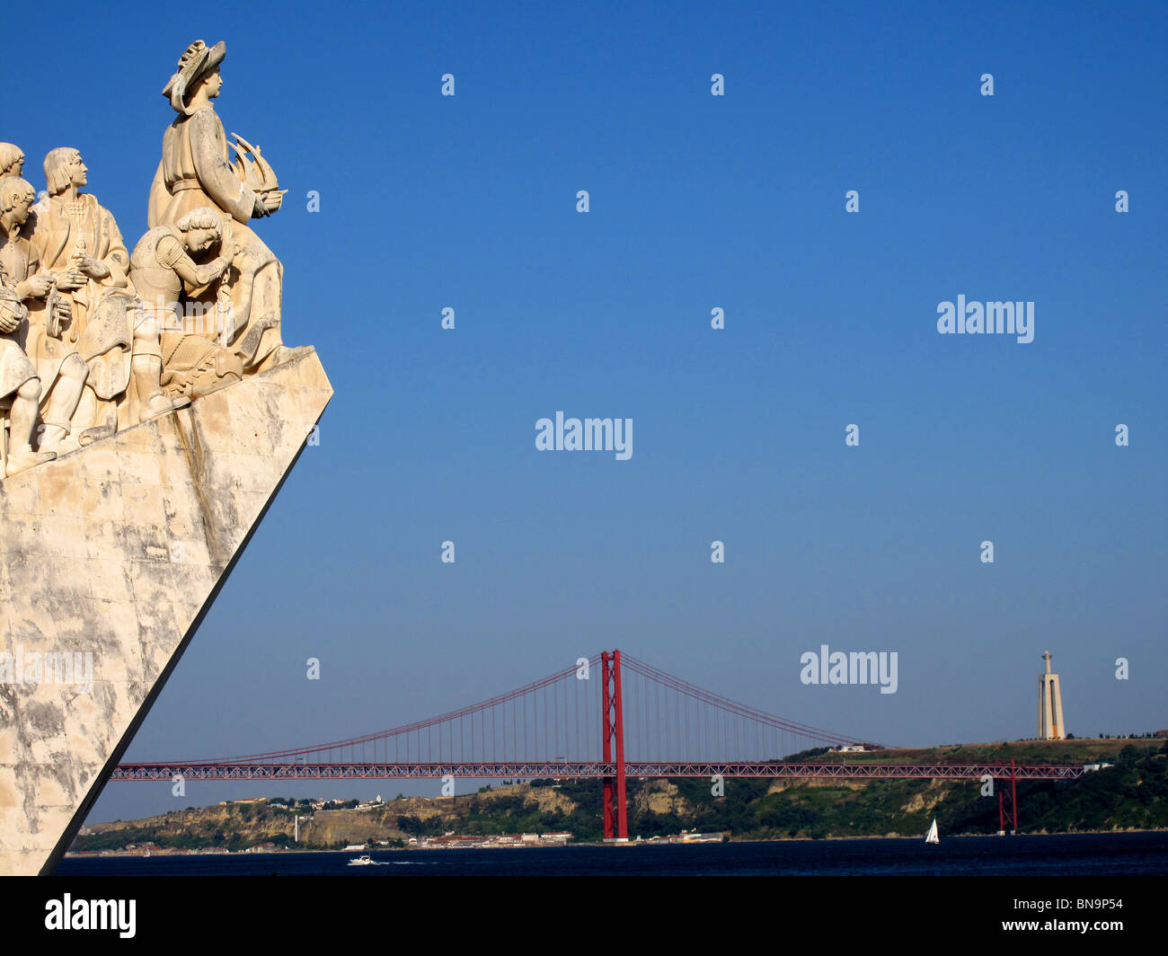 The monument to discoveries on the waterfront at Belem in Lisbon ...