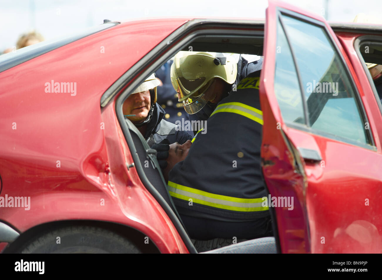 Czech firefighters training Stock Photo - Alamy