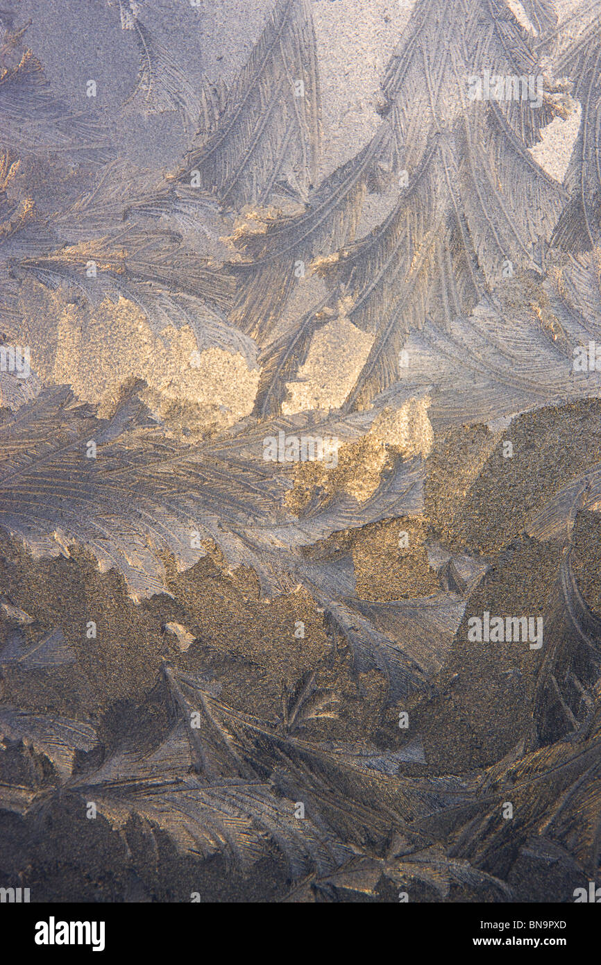 Ice patterns on a window, Seward, Alaska Stock Photo - Alamy