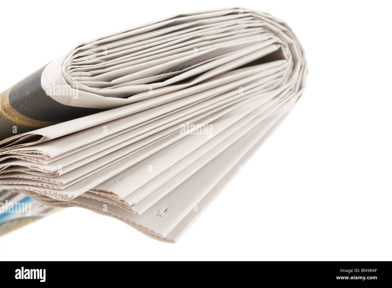 Folded Newspaper with white background Stock Photo - Alamy