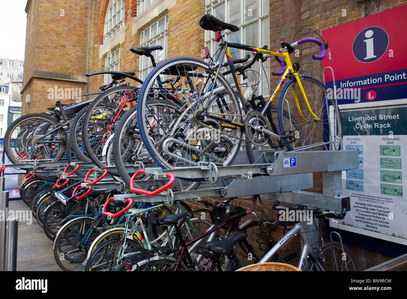 Bicycle Rack, Liverpool Street Railway Station, London, Sunday, April ...