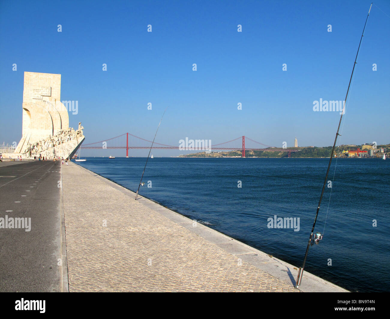 The monument to discoveries on the waterfront at Belem in Lisbon ...
