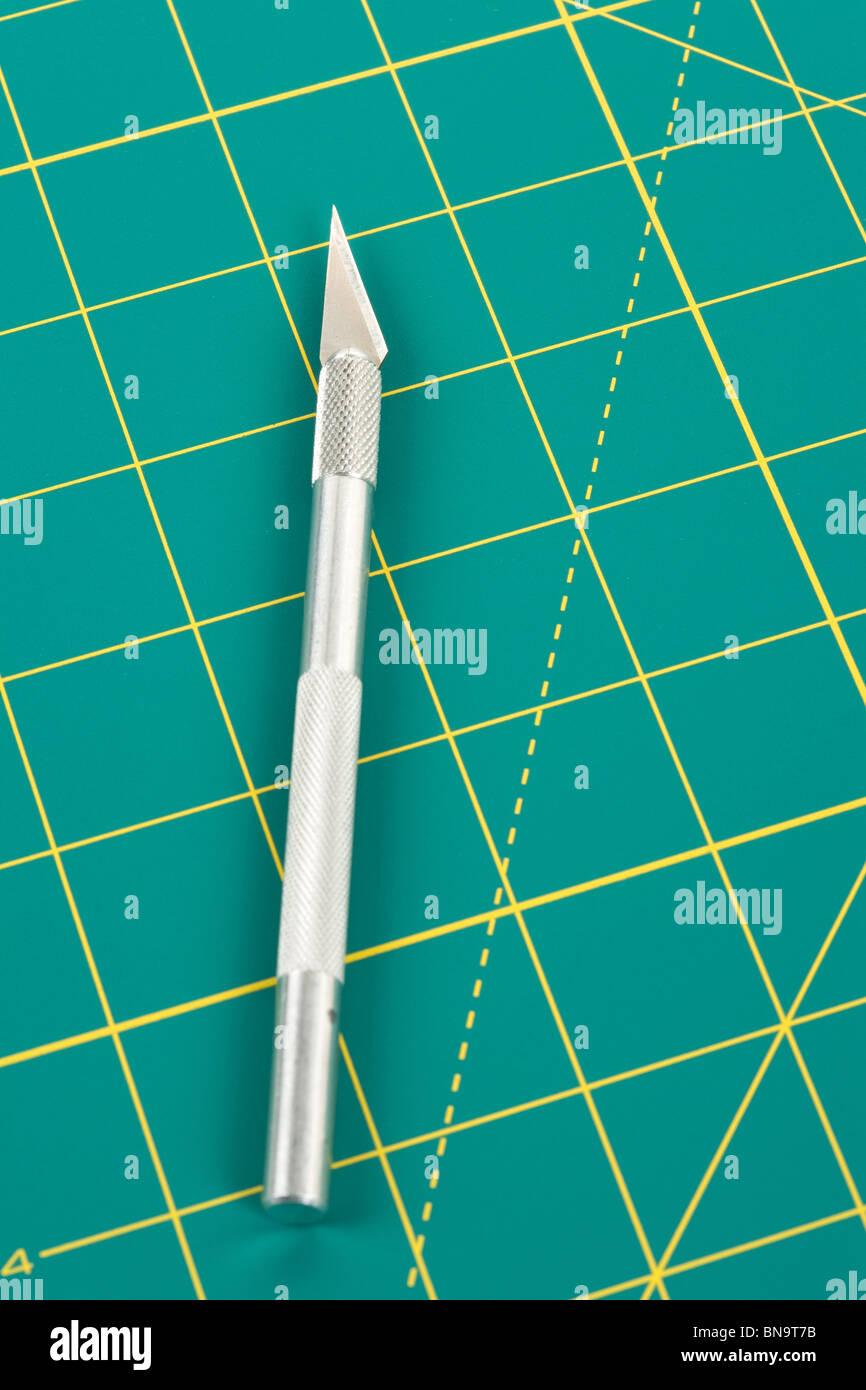 Cutting Mat and Knife close up Stock Photo - Alamy