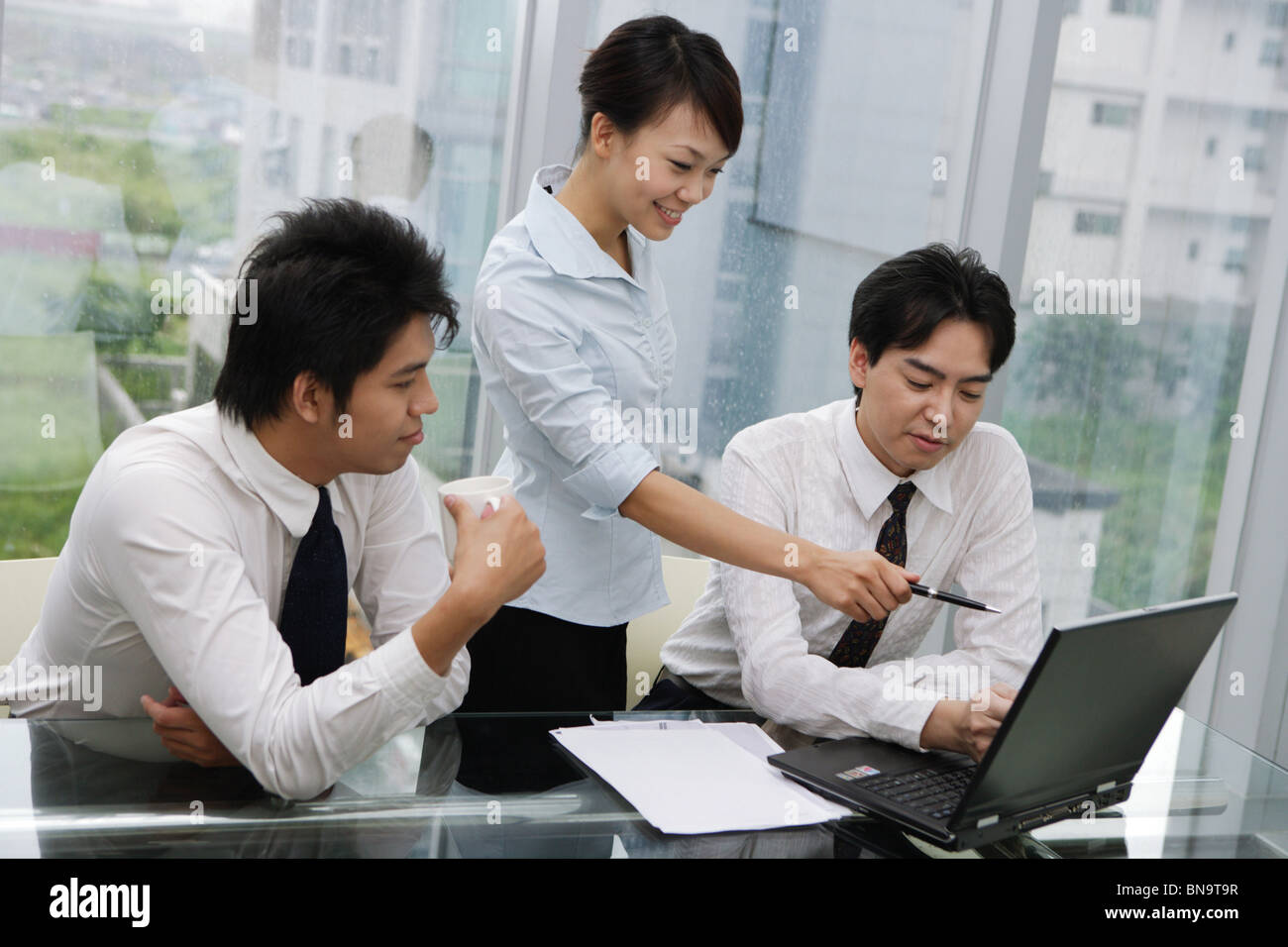 white-collar workers working in office Stock Photo - Alamy