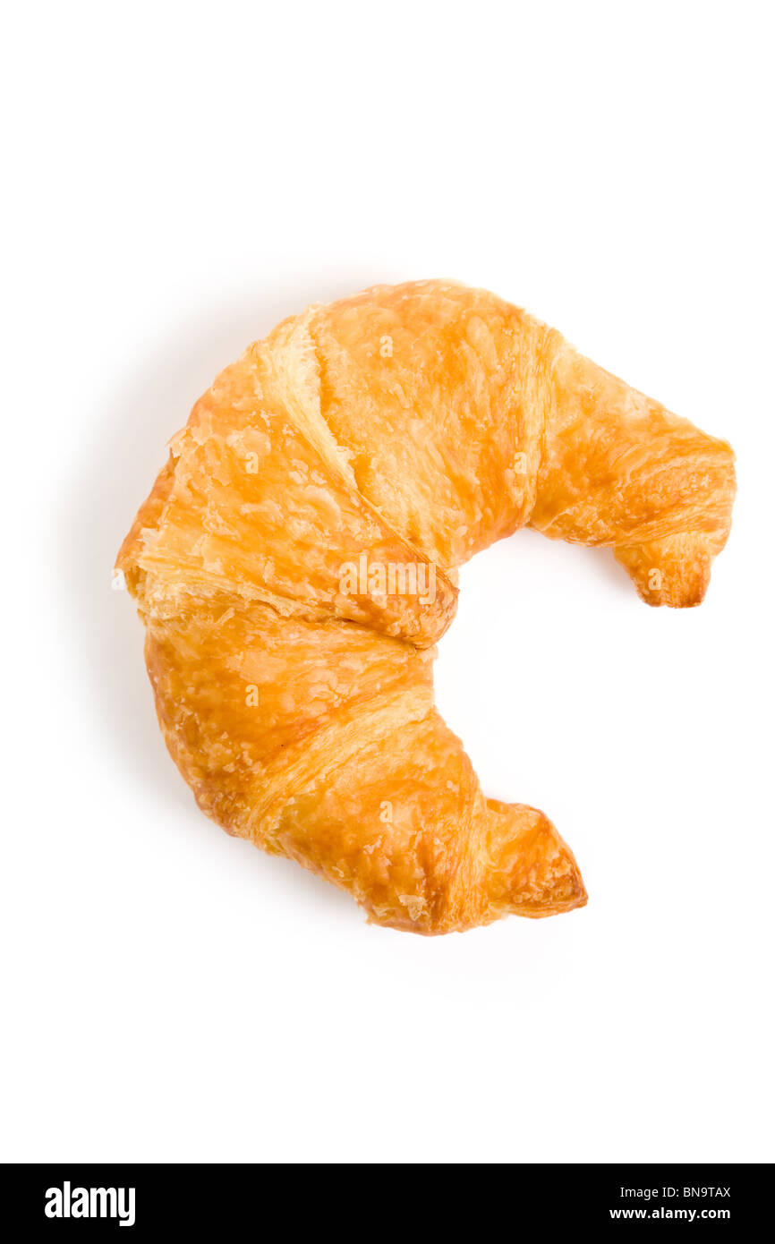 Yellow Croissant with white background Stock Photo - Alamy