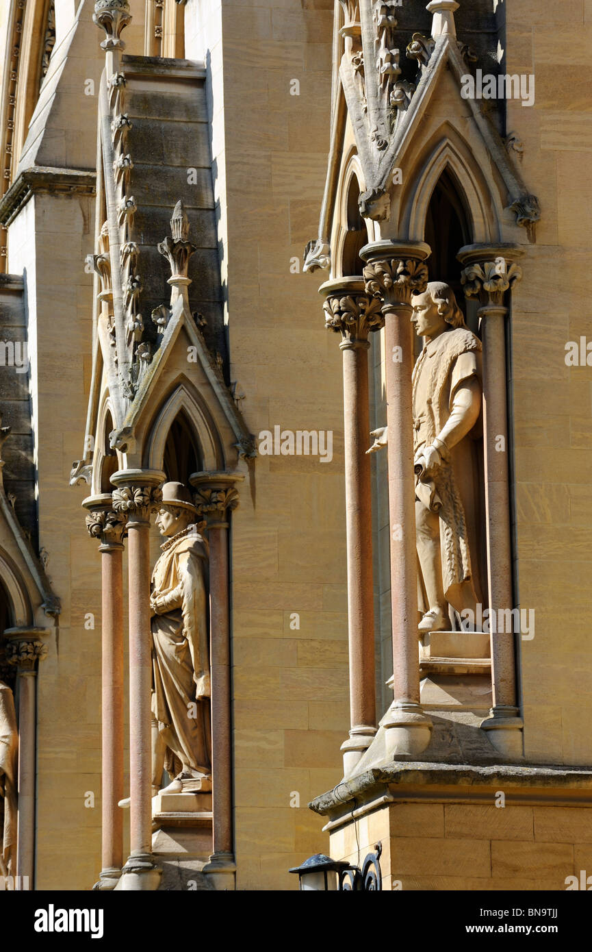 Statues adorning St Johns College Chapel in Cambridge, England Stock ...